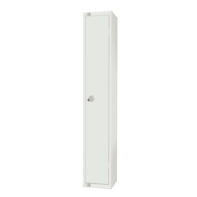 Elite white locker, 1 door, 1800x300x300 mm, all white | AJ Products UK