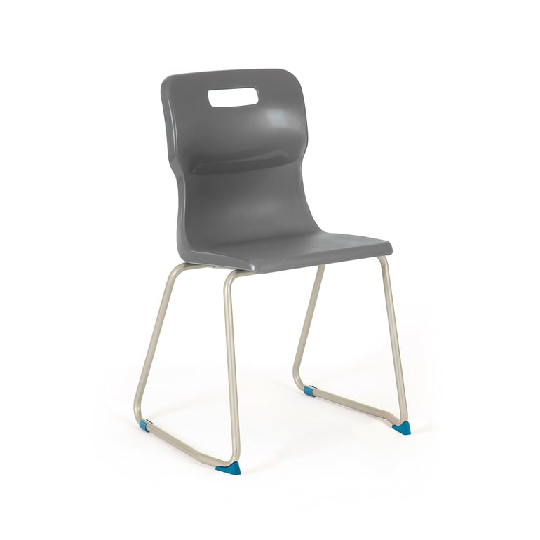 Skid frame plastic chair, H 460 mm, charcoal | AJ Products UK