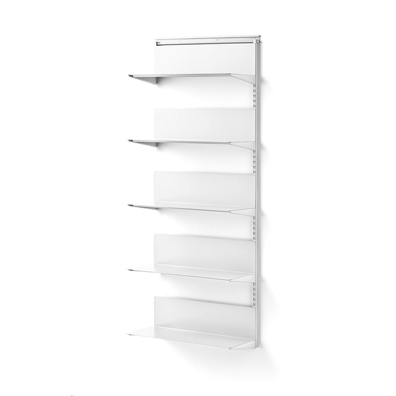 Hyllsystem SHAPE, vägg, påbyggnadssektion, vit, 1950x805x300 mm | AJ ...