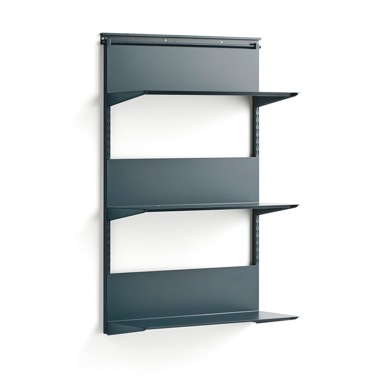 Hyllsystem SHAPE, vägg, grundsektion, blå, 1237x805x300 mm | AJ Produkter