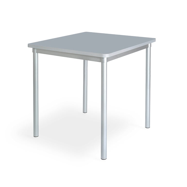 Square classroom table ENVIRO, 750x750x710 mm, dark grey, silver | AJ ...