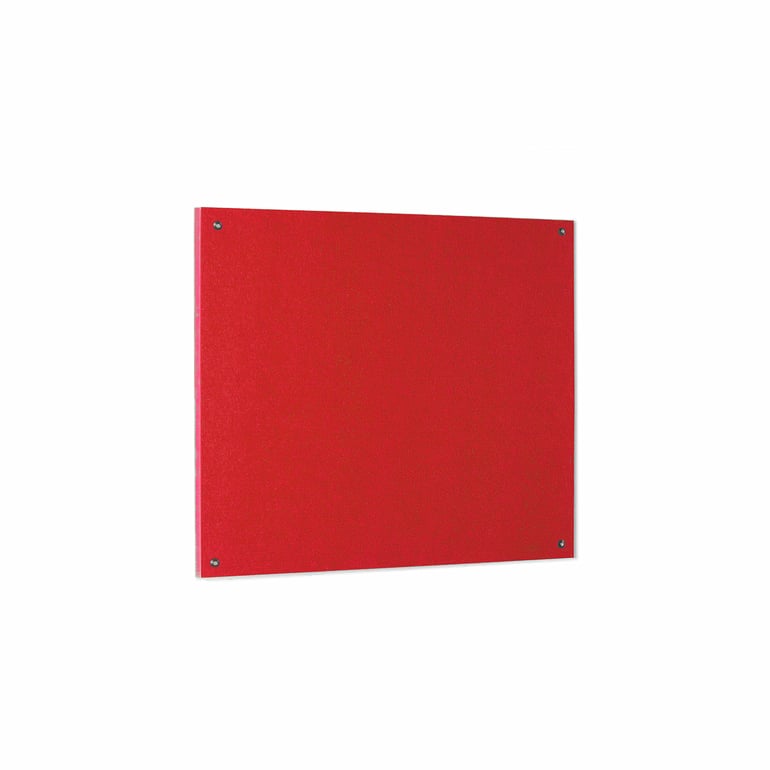 Recycled fire-retardant noticeboard, 1200x900 mm, red | AJ Products UK