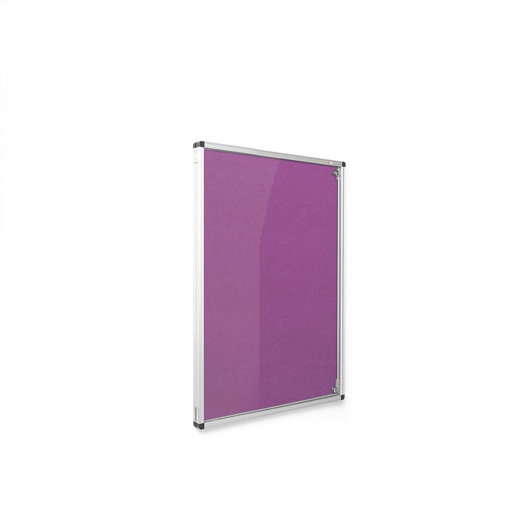Fire-retardant tamperproof noticeboard, 900x600 mm, purple | AJ Products IE