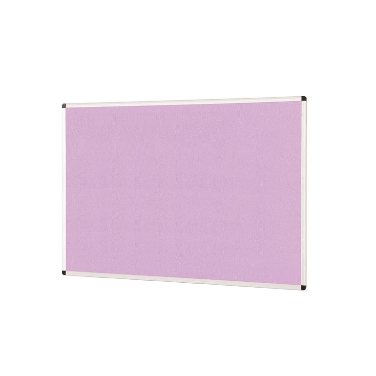Colourful aluminium framed noticeboard, 1800x1200 mm, lilac | AJ ...