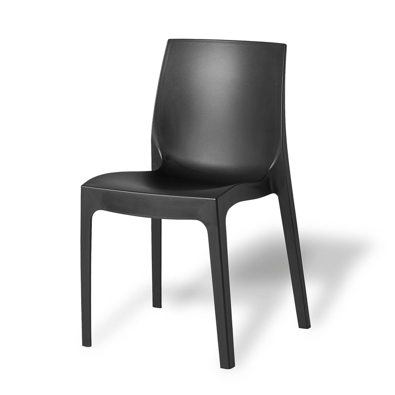 Heavy duty polypropylene café chair OLYMPIA, anthracite | AJ Products UK