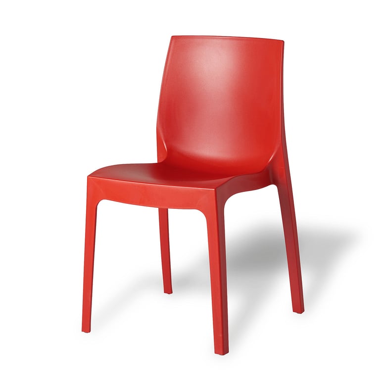 Heavy duty polypropylene café chair OLYMPIA, red | AJ Products UK