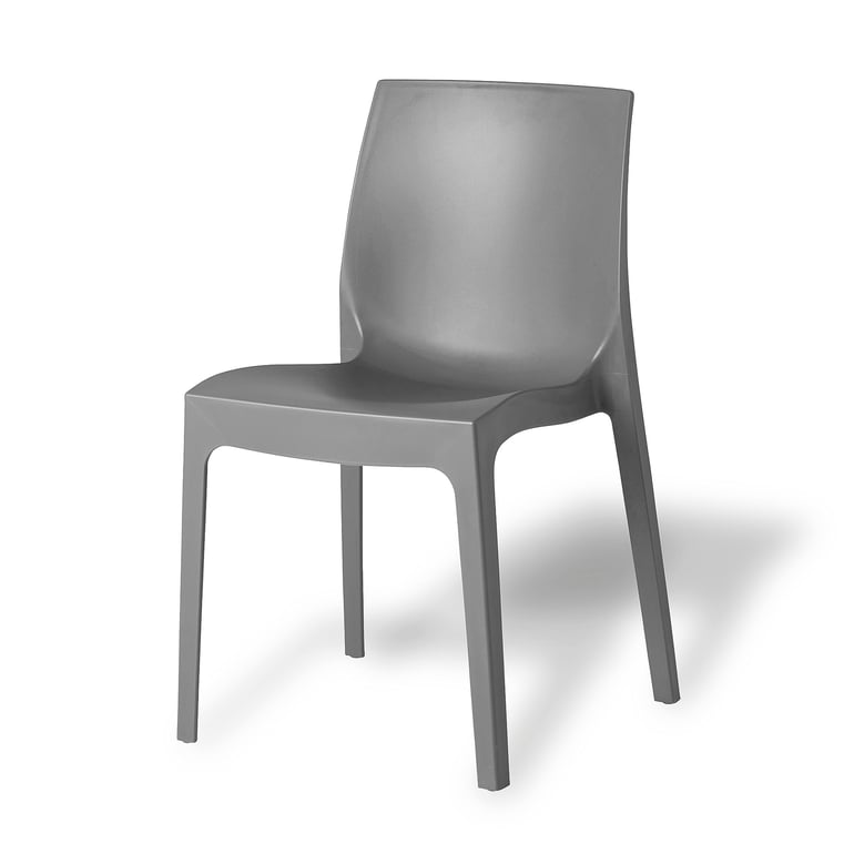 Heavy duty polypropylene café chair OLYMPIA, grey | AJ Products IE