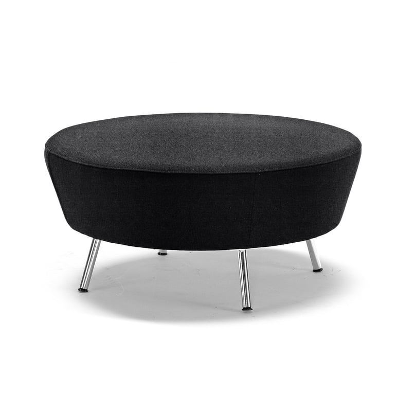 Puff ALEX, Ø900 mm, stoff Medley svart | AJ Produkter