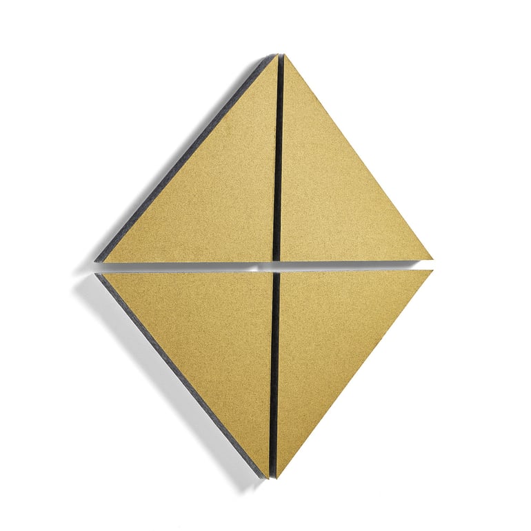 Acoustic panels PATTERN, triangle, 600x600x40 mm, yellow, 4-pack | AJ ...