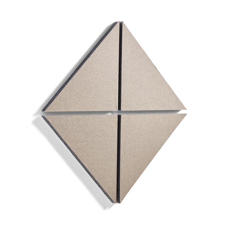 Acoustic panels PATTERN, triangle, 600x600x40 mm, beige, 4-pack | AJ ...