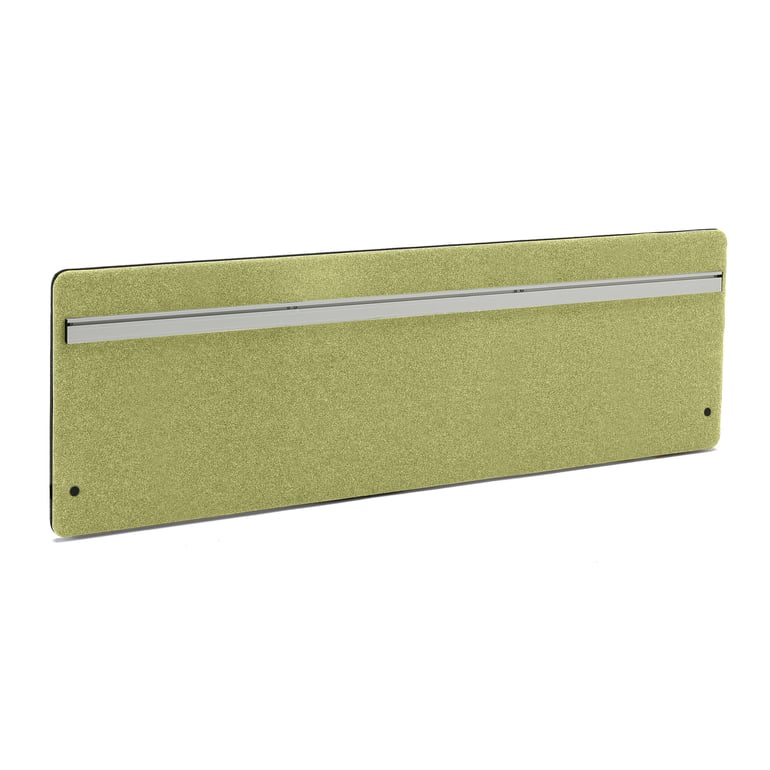Reinforced desk screen ZIP CALM, 2000x650 mm, green with black zipper ...