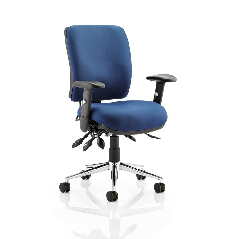 Mid back 24 hour office chair CHICHESTER, blue | AJ Products IE