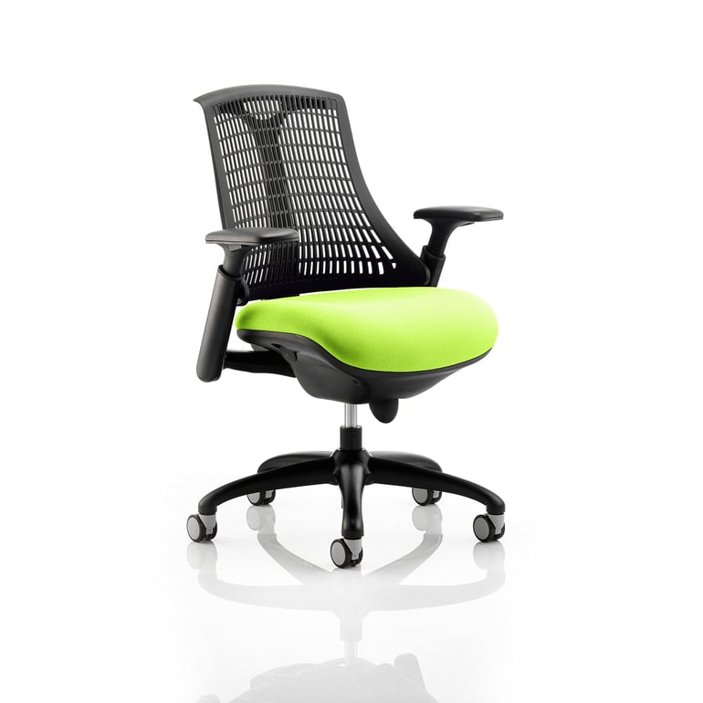 Office chair LEWES, black with lime seat | AJ Products UK