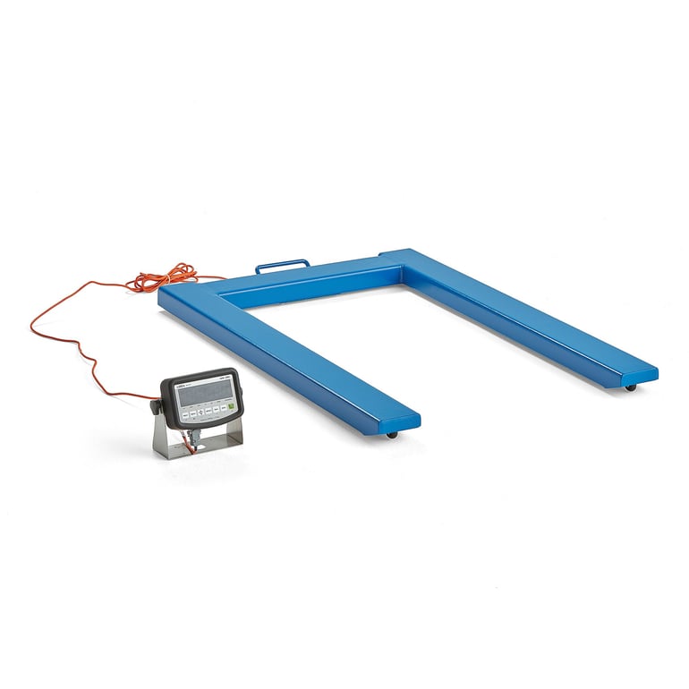 Palettenwaage, 2000 kg, Skalierung 0,5 kg, blau | AJ Produkte DE