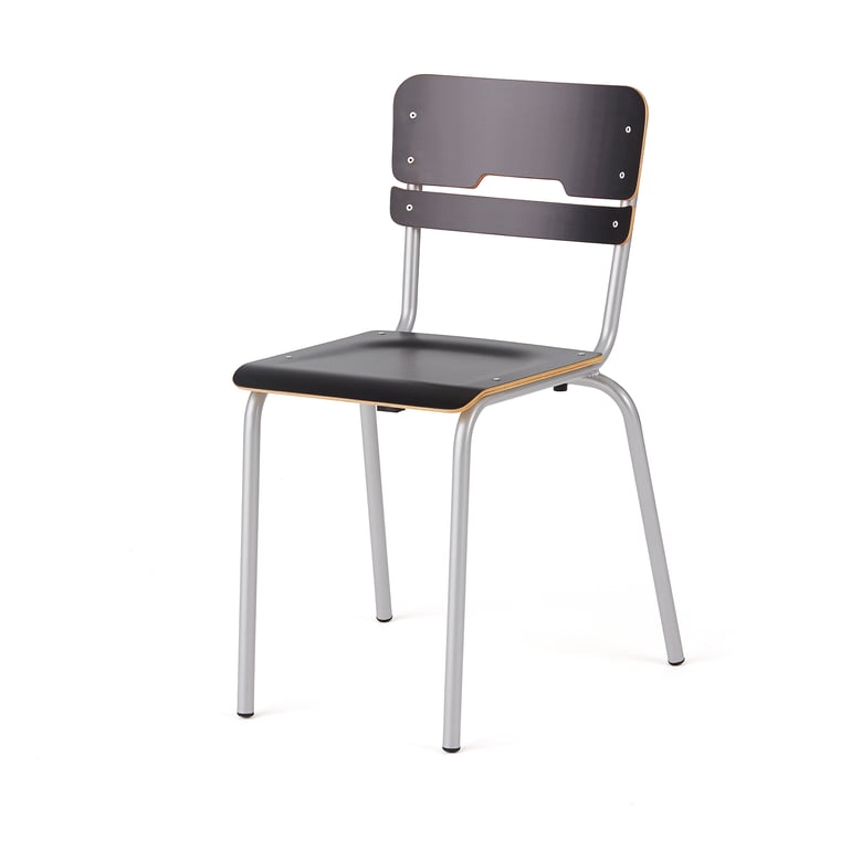 Classroom chair SCIENTIA, H 460 mm, silver/black | AJ Products UK