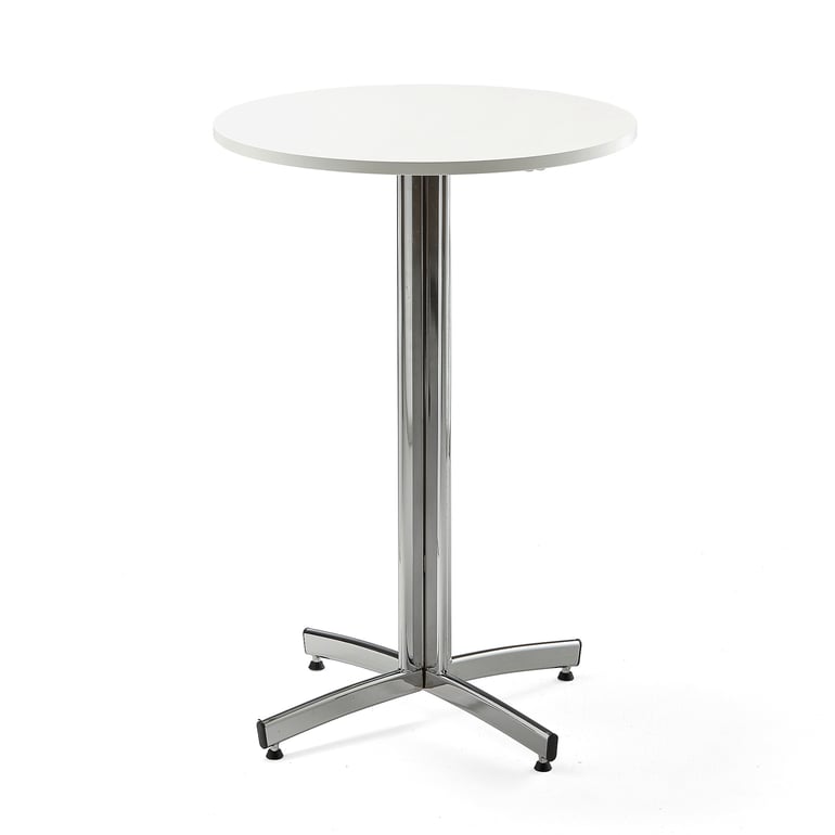 Barbord SANNA, Ø700x1050 mm, vit, krom | AJ Produkter