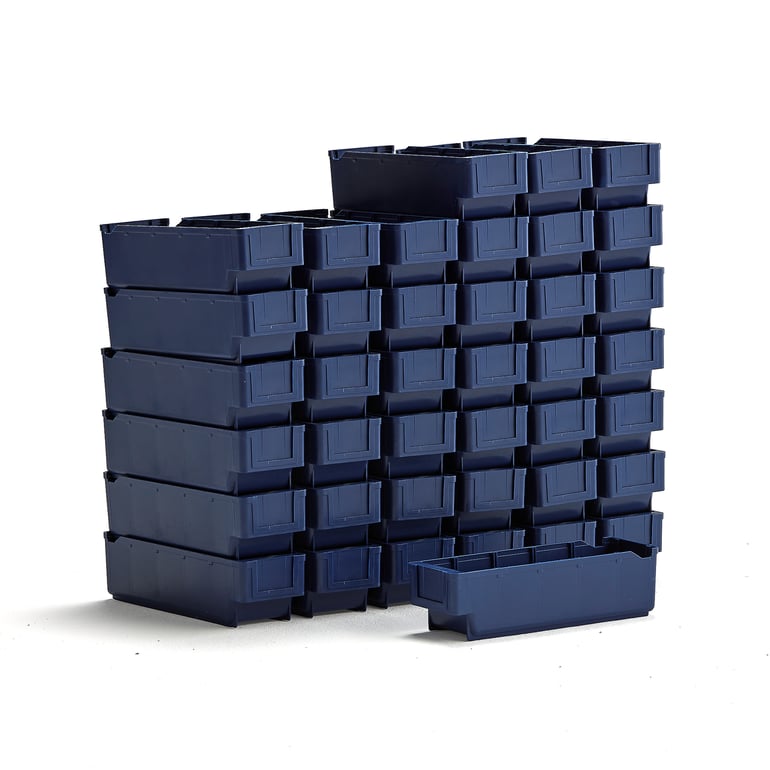 Store box DETAIL, 300x94x80 mm, blue, 40-pack | AJ Products UK