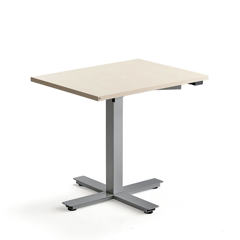 Sit-stand desk MODULUS, single column base, 800x600 mm, silver frame ...