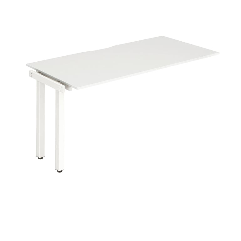 Bench desk EVOLVE, 1 person extension, 1200x800 mm, white | AJ Products UK