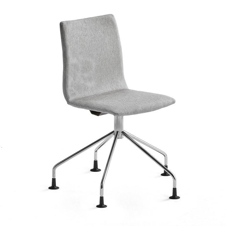 Conference chair OTTAWA, spider legs, silver grey fabric, chrome | AJ ...