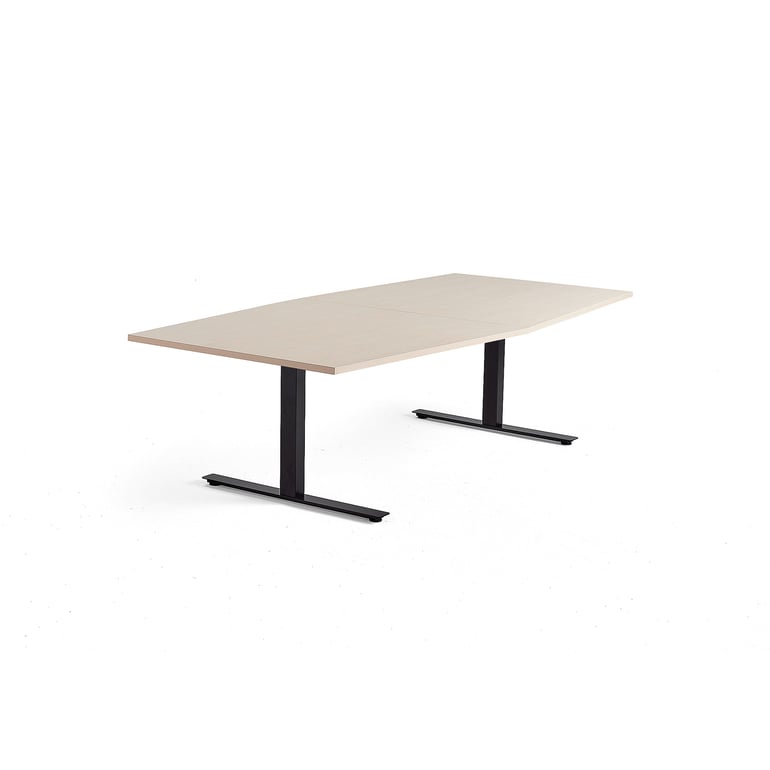 Konferencijski sto MODULUS, 2400x1200 mm, T-ram, crni ram, breza | AJ ...