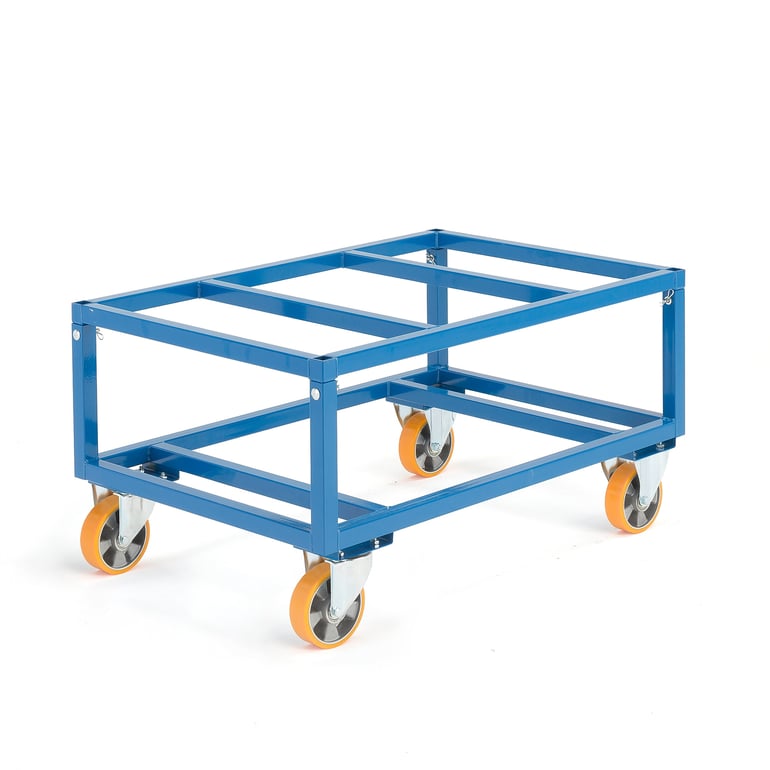 Adjustable pallet trolley OUTLINE, Ø 160 mm PU wheels, 1000 kg load, no ...