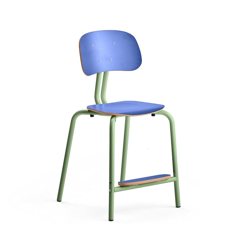 Classroom chair YNGVE, 4 legs, green, midnight blue, H 520 mm | AJ ...