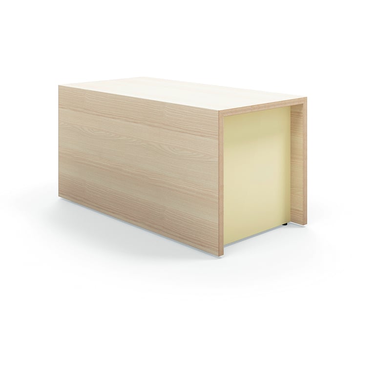 Tiered stage seating module TOGETHER, 800x400x400 mm, ash, lemon yellow ...