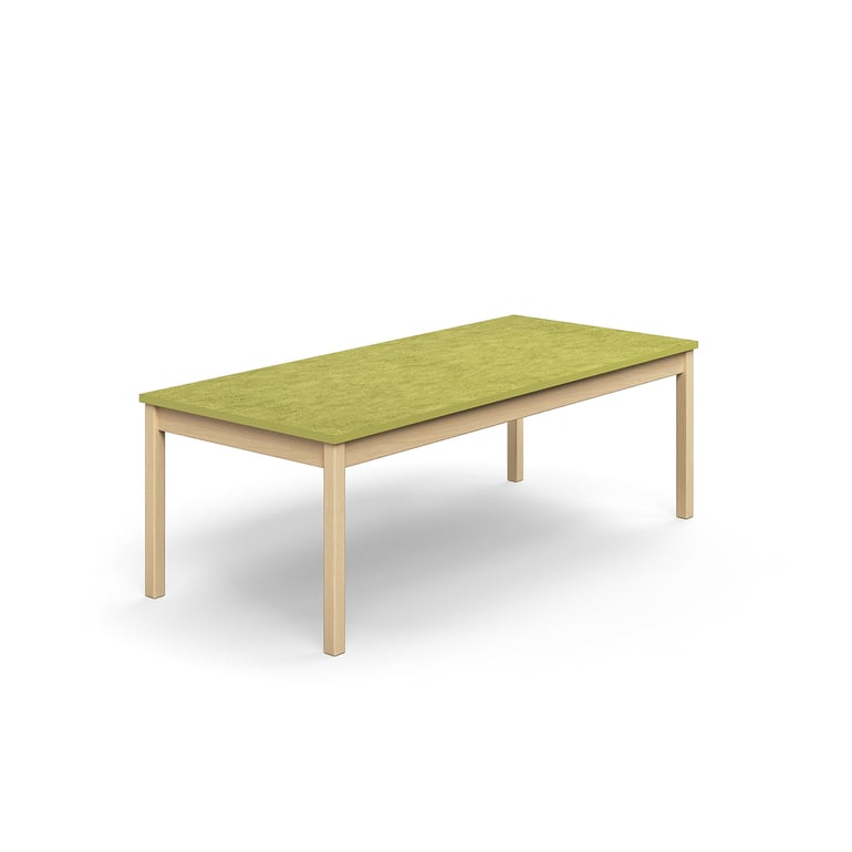 Table DECIBEL, 1800x800x600 mm, green linoleum, birch | AJ Products UK