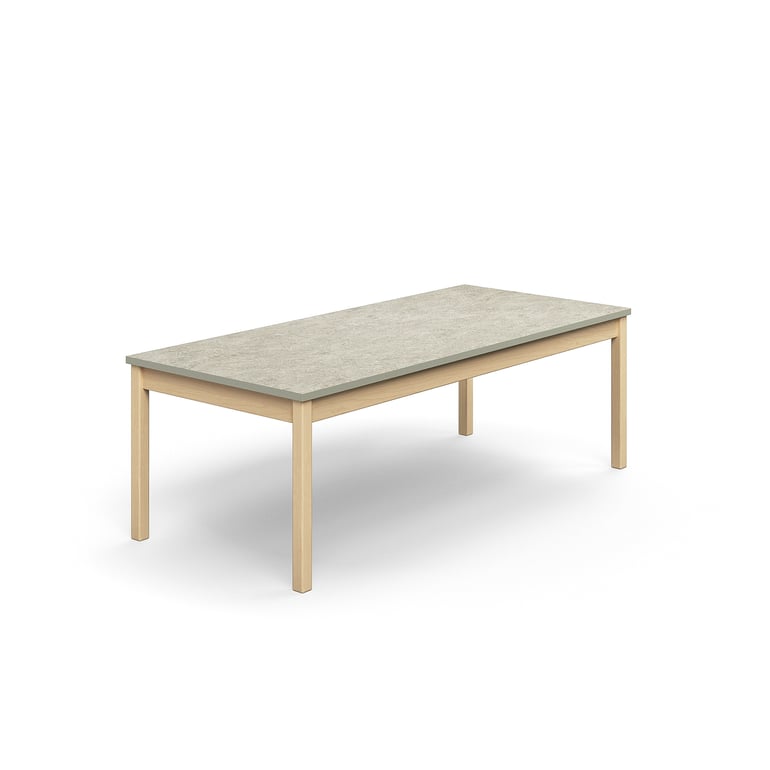 Table DECIBEL X, 1800x800x600 mm, light grey linoleum, birch | AJ ...