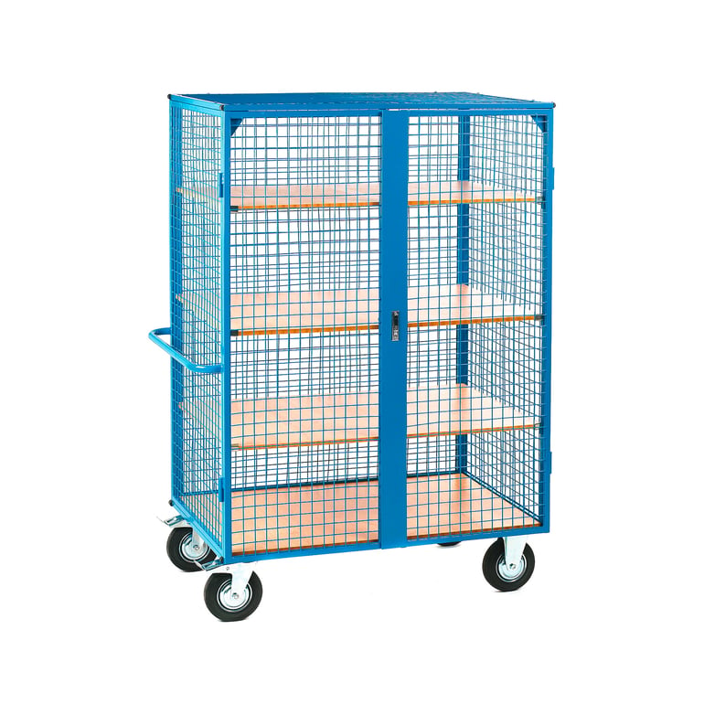 Heavy duty distribution trolley, with shelves, 500 kg load ...