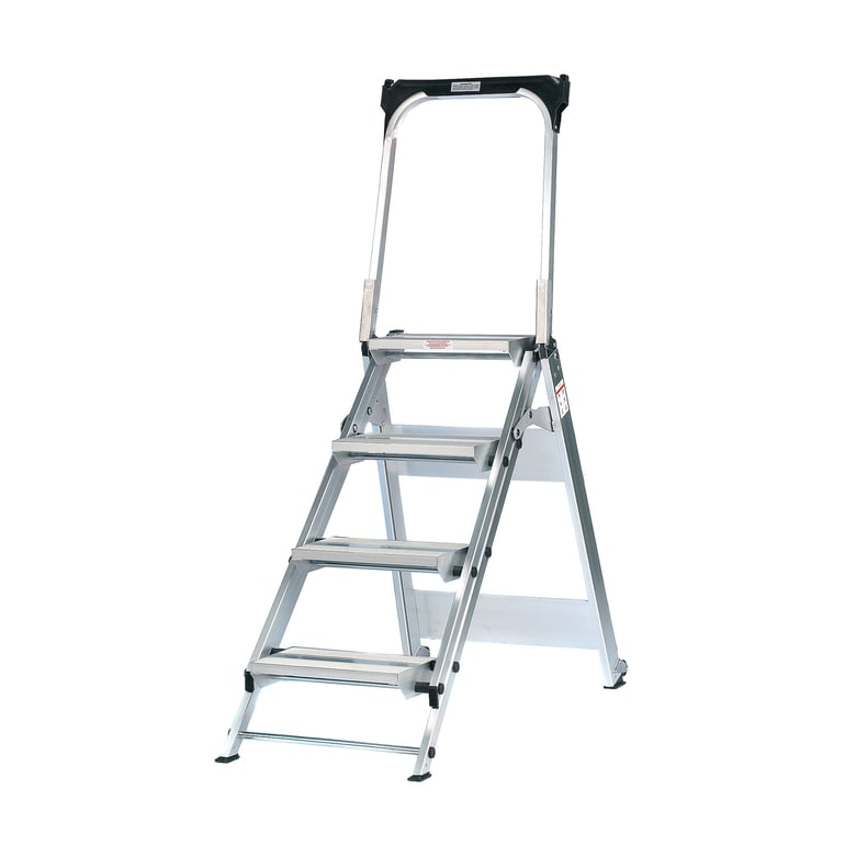 Aluminium folding steps SLOPE, 4 treads, H 880 mm | AJ Products IE