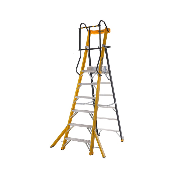 Glass fibre podium steps INSULATE, 6 treads, H 1660 mm | AJ Products UK