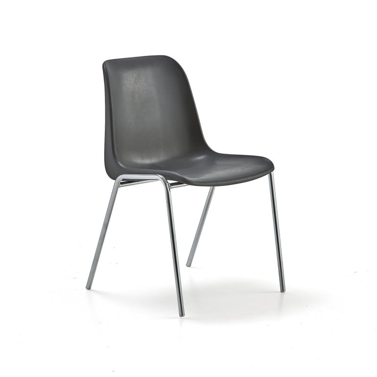 Plastic stacking chair SIERRA, dark grey | AJ Products UK