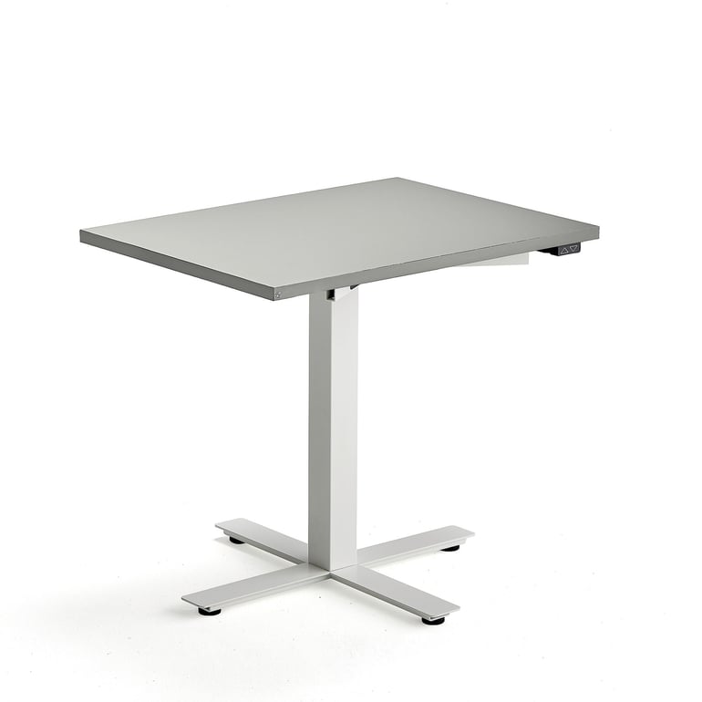 Sit-stand desk MODULUS, single column base, 800x600 mm, white frame ...