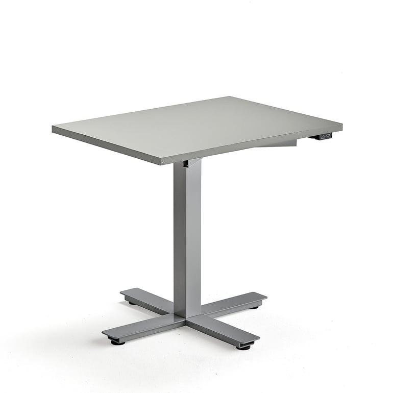 Sit-stand desk MODULUS, single column base, 800x600 mm, silver frame ...
