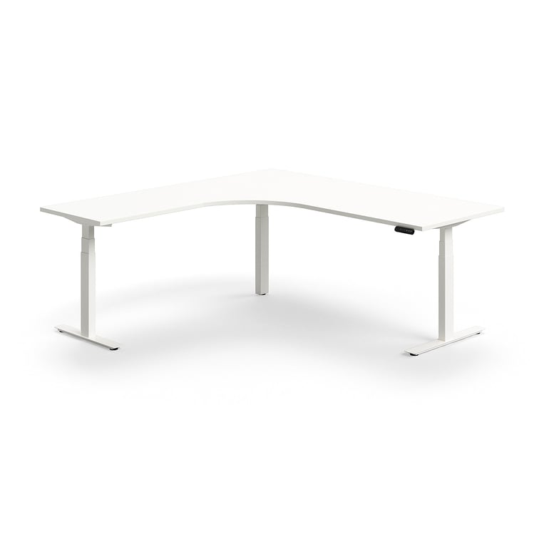 Standing desk QBUS, dual motor, L-shaped, 2000x2000 mm, white frame ... Standing desk QBUS, dual motor, L-shaped, 2000x2000 mm, white frame ...