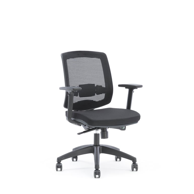 Office chair STANLEY, with djustable armrests, black | AJ Products