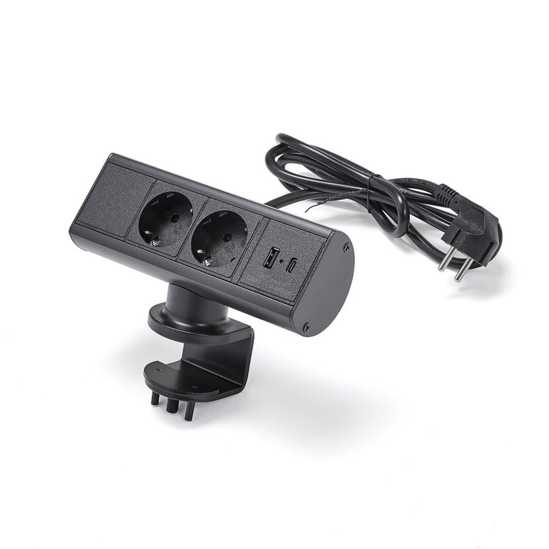 Ladestation UNIQUE, 2 strømforsyninger, 1 USB-A, 1 USB-C, sort | AJ ...