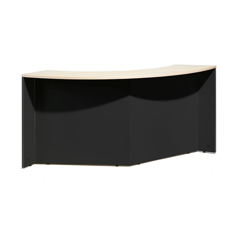 Receptionsdisk OPEN, underdel till hörnsektion, 1200 mm, svart, björk ...