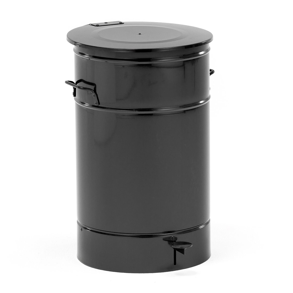 Solvent rag bin LISTON, Ø 410x630 mm, 70 L, black | AJ Products