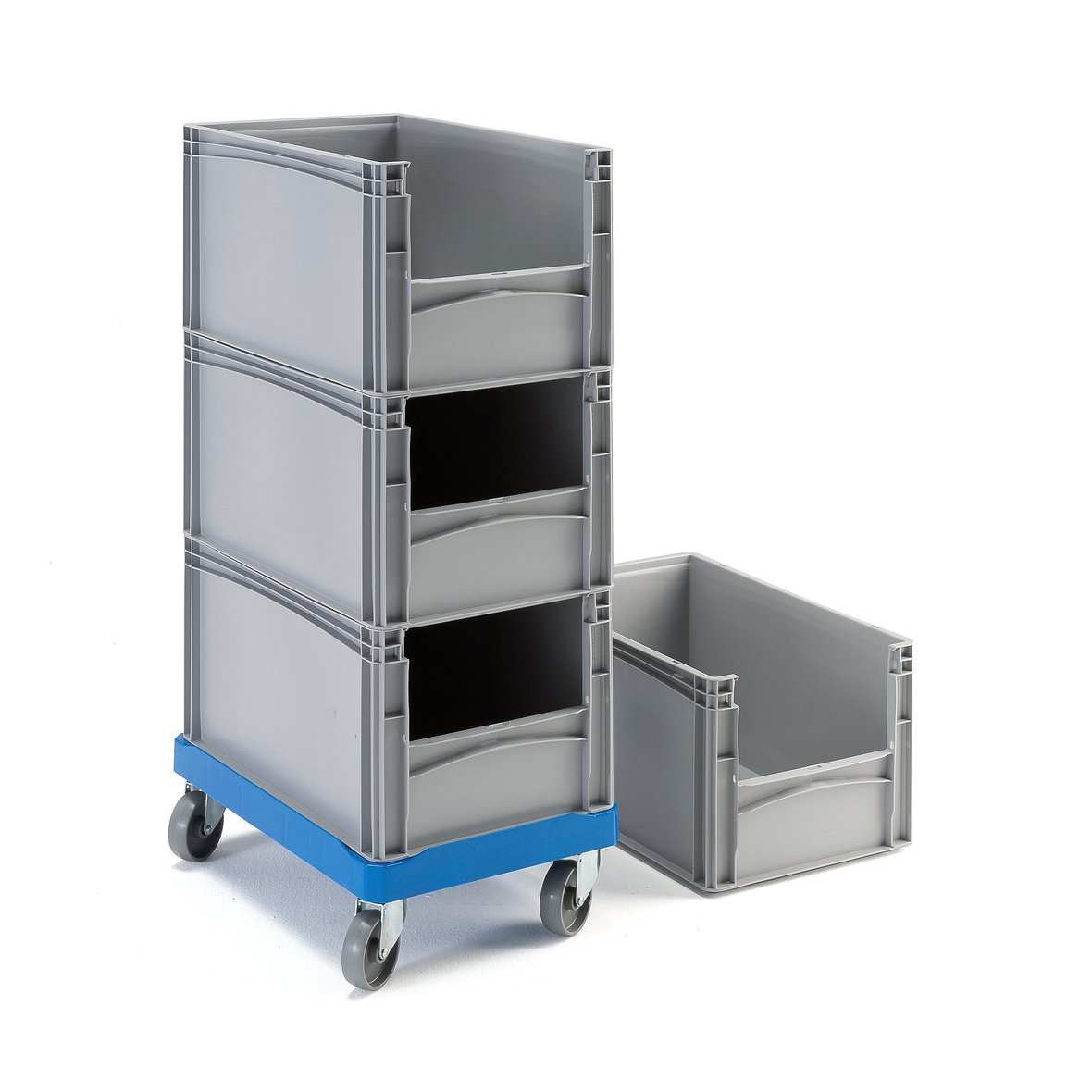 Plastic picking box FRASER, grey, 600x400x320 mm | AJ Products