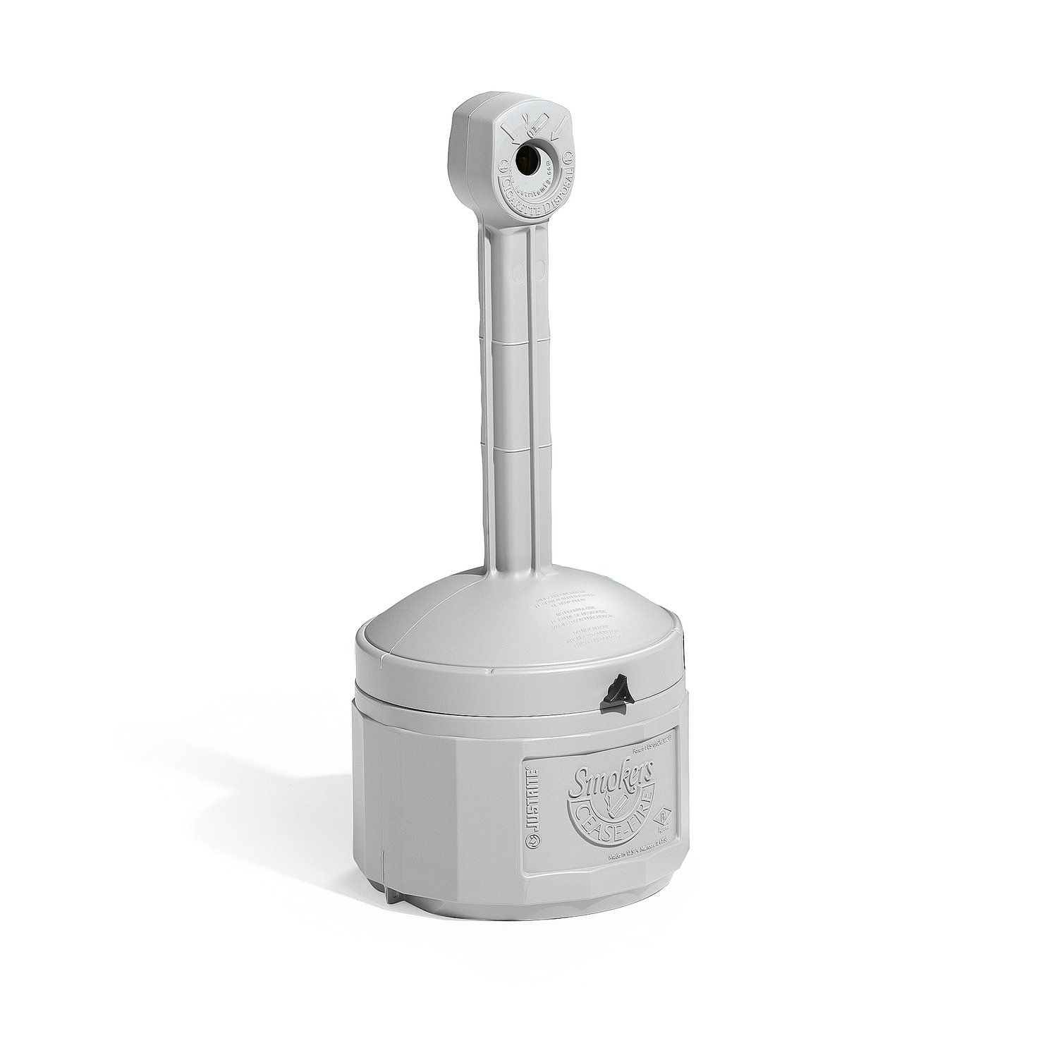 Free-standing cigarette bin HENRY, Ø 420x980 mm, 15 L, grey | AJ Products