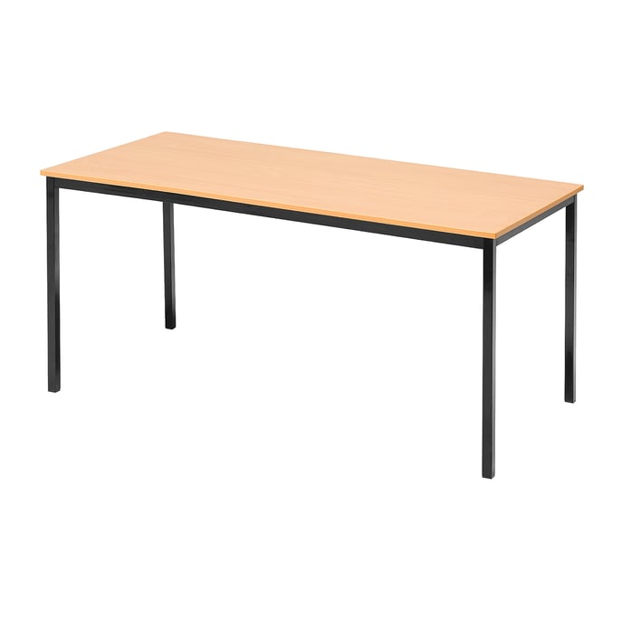 Canteen table JAMIE, 1800x800x735 mm, beech laminate, black | AJ Products