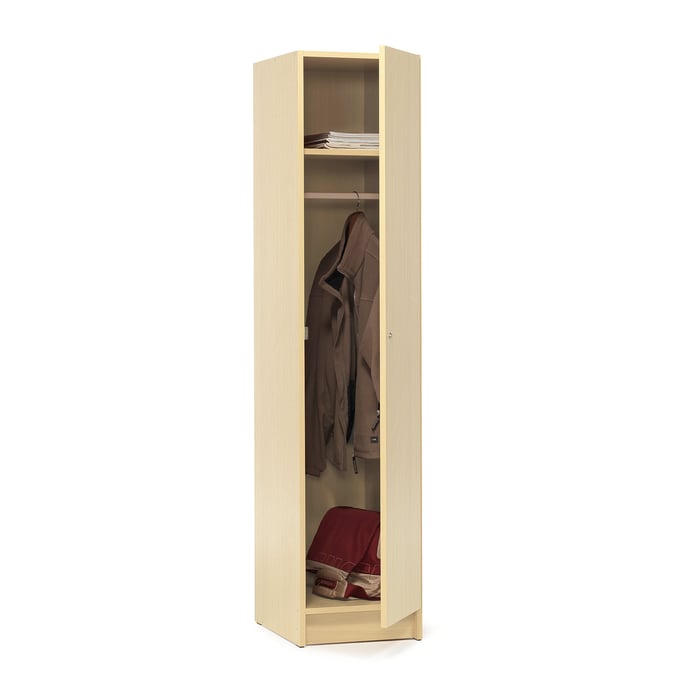 Wooden clothes locker CLASS, 1850x400x530 mm, birch laminate | AJ Products