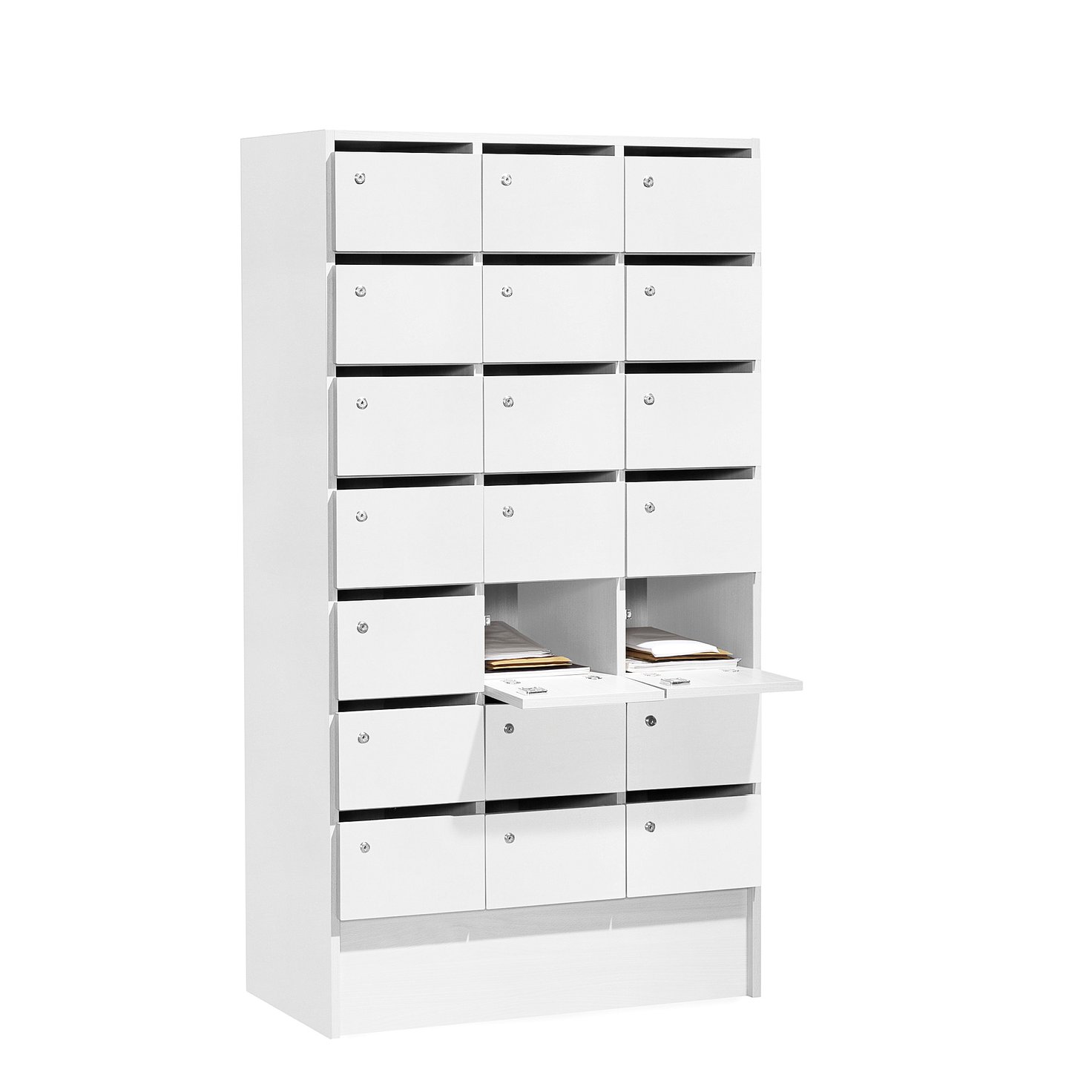 Post/storage cabinet EXPRESS, 21 boxes, 1612x860x420 mm, white | AJ ...