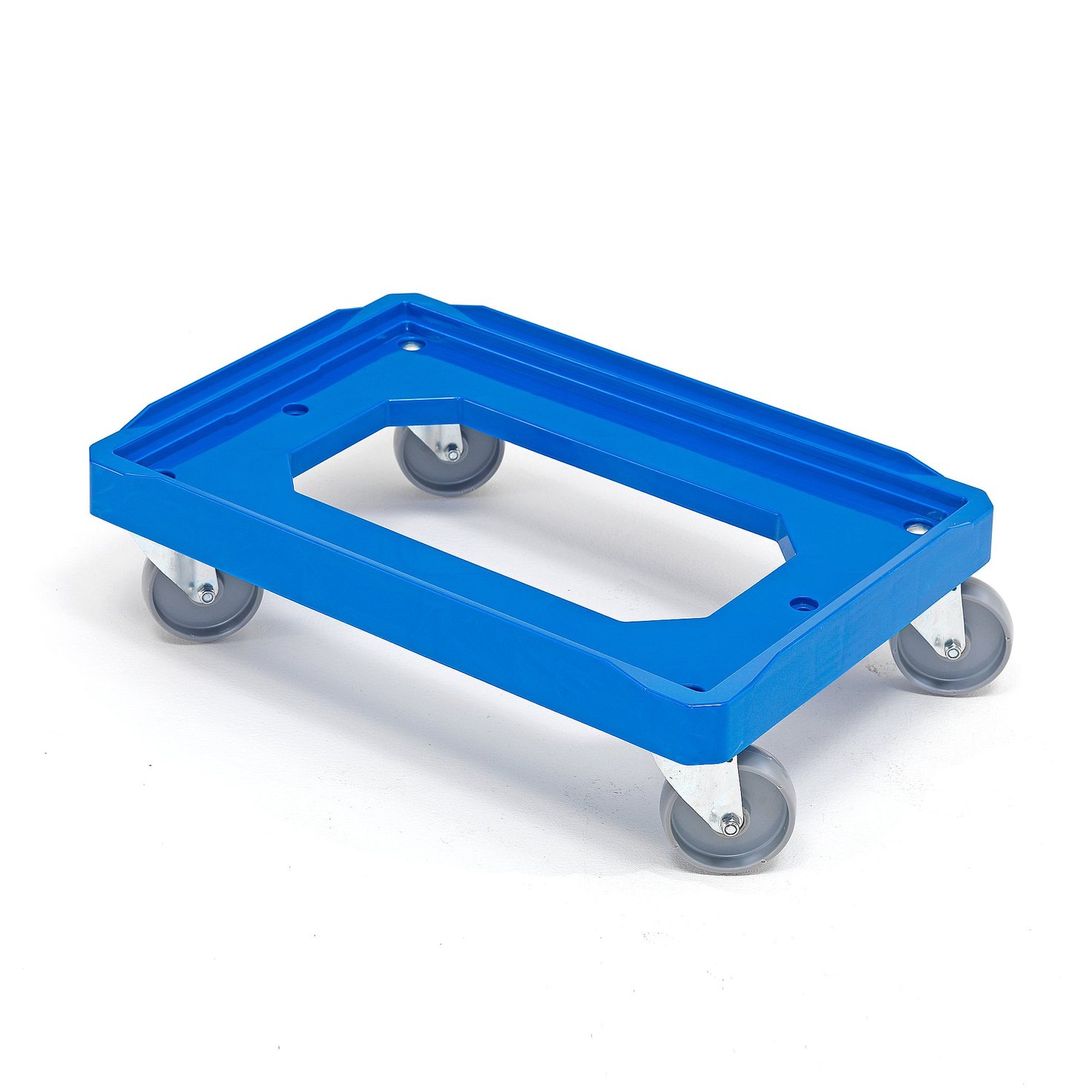 Plastic box dolly, 150 kg load, 620x420 mm | AJ Products