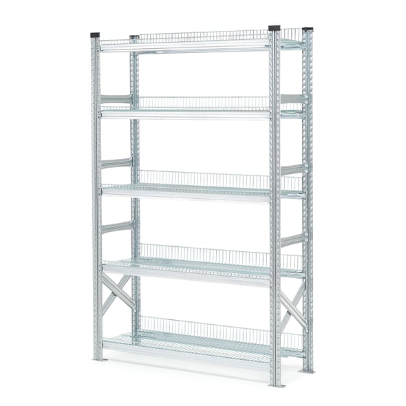 Galvanizovan sistem polica, osnovna jedinica, 5 polica, 1972x900x400 mm ...