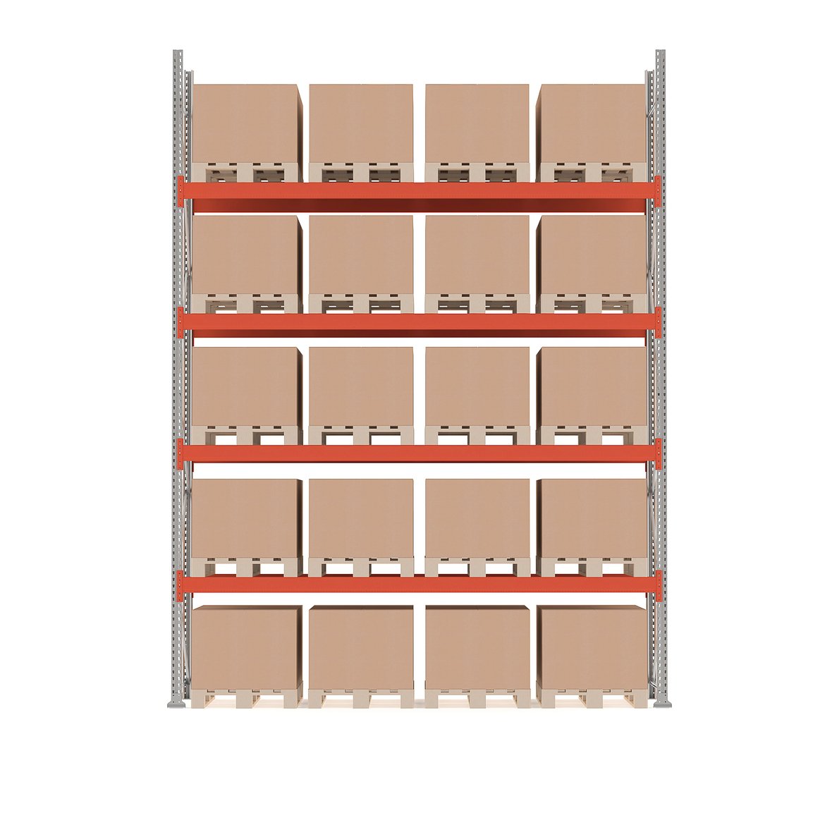 Kuormalavahylly ULTIMATE, perusosa, 20 kuormalavaa, 500 kg/kuormalava ...
