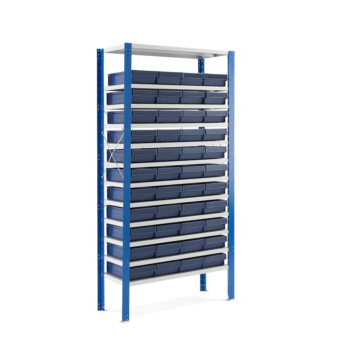 Small parts shelving DETAIL + MIX, incl. 44 bins, 2100x1000x500 mm ...